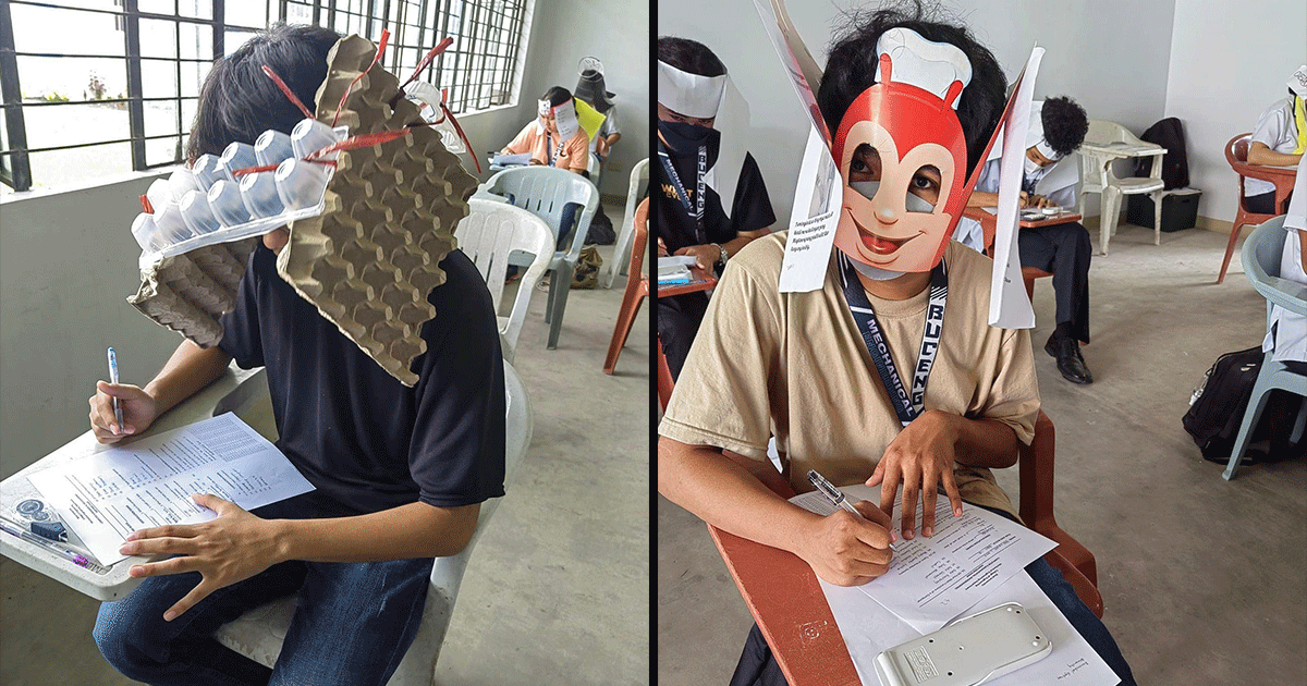 Philippines Students Made Anti Cheating Hats To Stop Nakal
