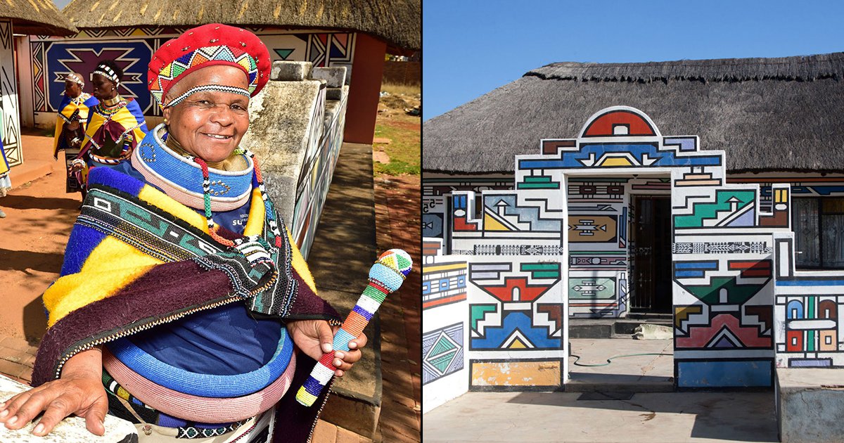 Photos of Ndebeles Painted Houses | अफ्रीका की नेडेबेल जनजाति के घर