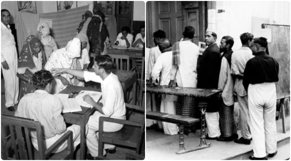 India’s first general election pictures. भारत में पहले लोकसभा चुनाव किस ...