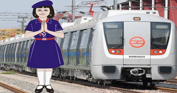 Delhi Metro Mascot Maitree. दिल्ली मेट्रो में सफ़र करते हुए उसकी शुंभकर ...