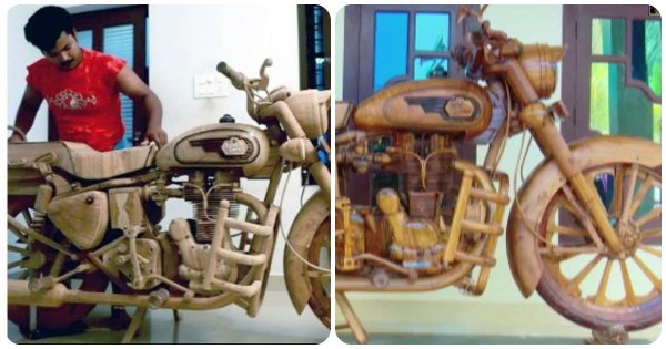 Wood Bullet: केरल के शख़्स ने लकड़ी से बनाई रॉयल एनफ़ील्ड बुलेट.