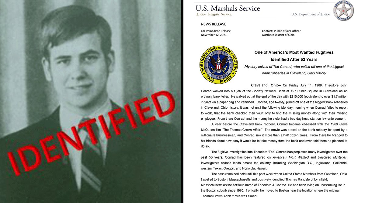bank robbery case of ted Conrad | टेड कॉनराड का बैंक डकैती का मामला