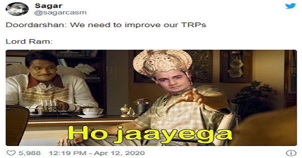 Memes on social media about ramayana and doordarshan