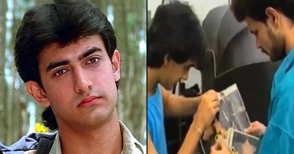 Aamir Khan Sticking Posters Of His Debut QSQT. फ़िल्म के प्रमोशन के लिए ...