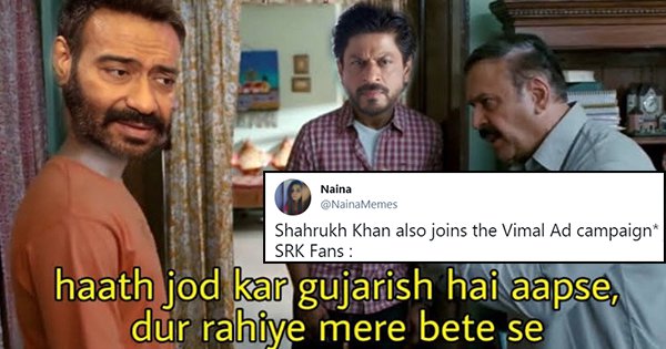 Shahrukh Khan joining Ajay Devgn in Vimal pan masala ad, Twitter ...