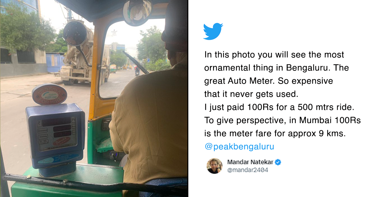 CEO Pays Rupees 100 for 500 Meter Auto Ride In Bengaluru